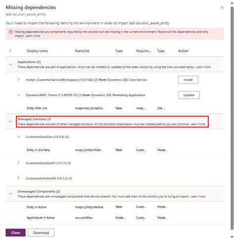 Missing Dependencies During Solution Import In Power Apps Microsoft Dataverse Microsoft Learn