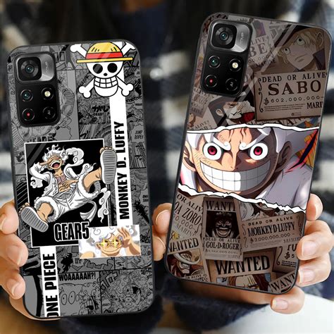 One Piece 17 Glass Phone Case For Poco F3 F4 F5 M3 M4 M5 M6 4g X3 X4 Gt