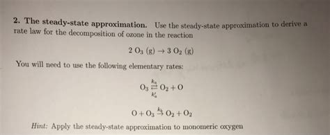 Solved 2 Th Rate Law For The Decomposition Of Ozone In The