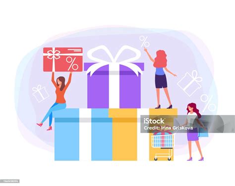 쇼핑 세일 할인 기프트 박스 컨셉 벡터 플랫 만화 디자인 그래픽 일러스트 가격에 대한 스톡 벡터 아트 및 기타 이미지 가격