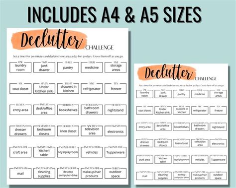 Declutter Challenge Printable Declutter Tracker Home Cleaning Spring