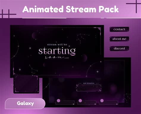 Pink Astro Animated Stream Package Transition Stream Overlay Panels Sky Simple Aesthetic Galaxy