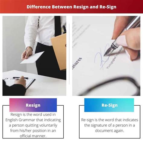 Resign Vs Re Sign Difference And Comparison
