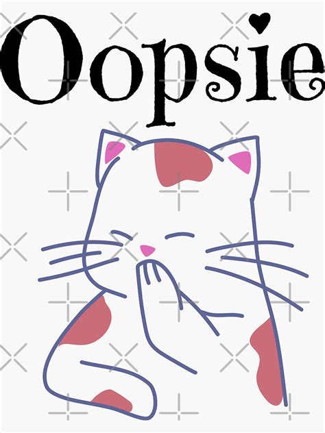 Oopsie Funny Cat Sticker By Razvigod Redbubble