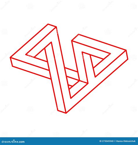 Impossible Linear Triangle Penrose Shape Esher Geometric Object