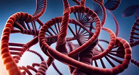 Close Up Illustration Of A Nucleic Acid Double Helix With Connected