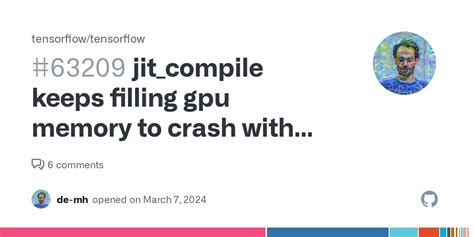 Jitcompile Keeps Filling Gpu Memory To Crash With Simple Dense And