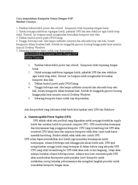 Cara Menyalakan Komputer Sesuai Dengan Sop Pdf Griya And Taman Cara Menyalakan Komputer Sesuai Dengan Sop Pdf Griya And Taman