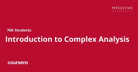 Introduction To Complex Analysis Coursera