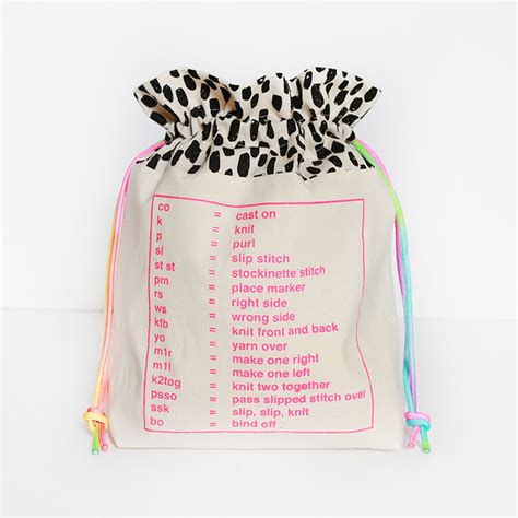 In Color Order Lined Drawstring Bag Expansion Pattern All The Details