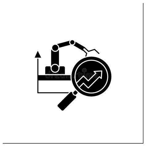 Manufacturing Predictive Analytics Glyph Icon Stock Vector