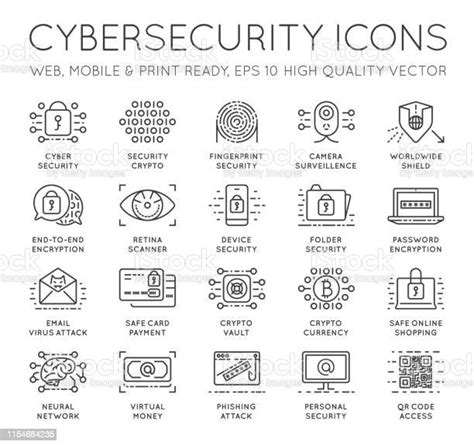사이버 보안 얇은 라인 아이콘을 설정 합니다 컴퓨터 네트워크 보호 높은 품질의 프리미엄 개요 기호 컬렉션입니다 사이버 날씬한에