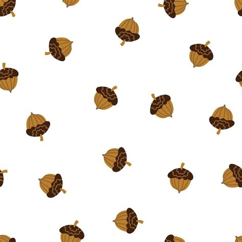 Premium Vector Acorn Vector Seamless Pattern Oak Walnut Texture