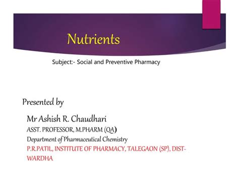 Elements Of Nutrition Macro And Micro Nutrients Pptx Chemistry Science