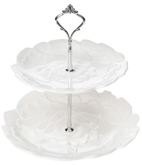 ᐉ Блюдо фуршетна стійка White City Квітка 2 яруси Ø20 Ø25 см висота 23 см Bd 988 198 • Краща