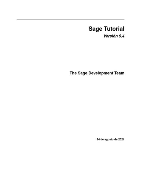 Sage Tutorial Pdf Matriz Matemáticas Matemáticas