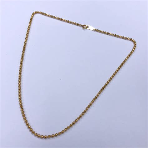 18 K Gold Ball Chain Necklace