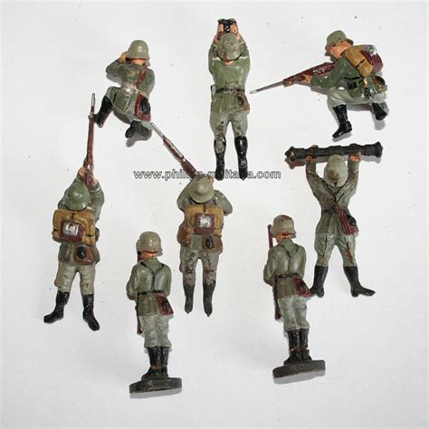 Elastolin Lot Mit 8 Soldaten Alte Massefiguren Philipp Militaria