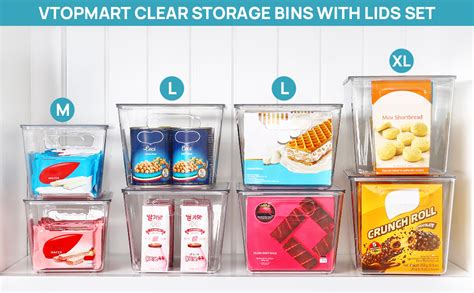Vtopmart 6 Pack Clear Stackable Storage Bins With Lids