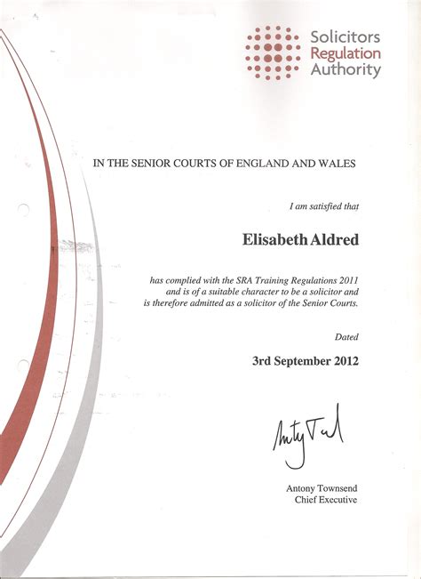 Professional Libby Aldred Accreditations