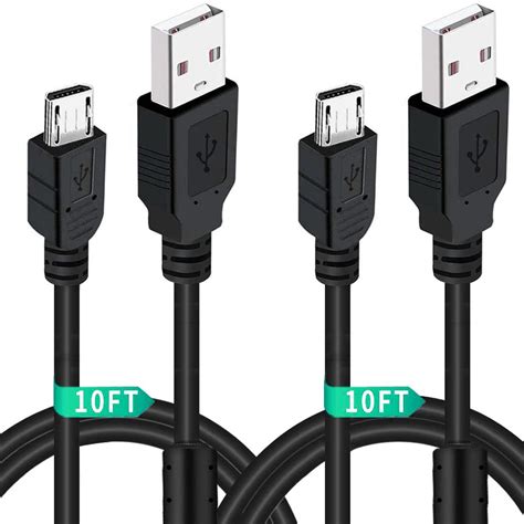 2 Pack 10ft Ps4 Controller Charger Charging Cable With