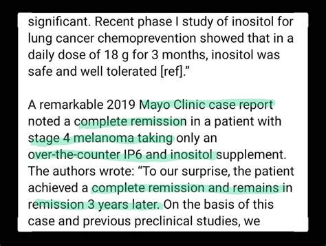 IP6 Inositol Hexaphosphate FIGHTS CANCER My Cancer Is 75 Gone I Didn T Do Anything Else