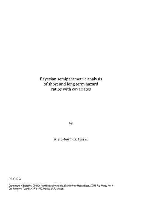 Bayesian Semiparametric Bayesian Semiparametric Analysis Of Short And