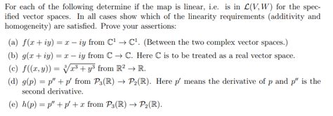 Solved For Each Of The Following Determine If The Map Is Chegg Com