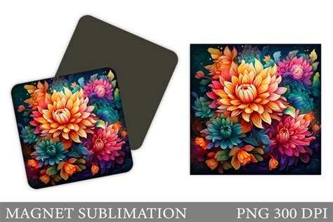 Flowers Magnet Design Floral Magnet Sublimation 3851439