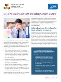 Sleep An Important Health And Safety Concern At Work Sleep An