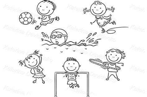 Playing Sports Clipart Black And White