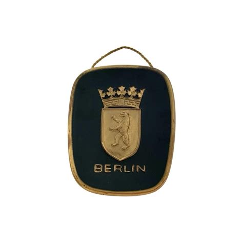 Crowned Bear Berlin Coat Of Arms Plaque Metal Crest Vintage Wall Decor