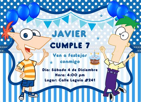 Descargar Invitación De Phineas Y Ferb Gratis