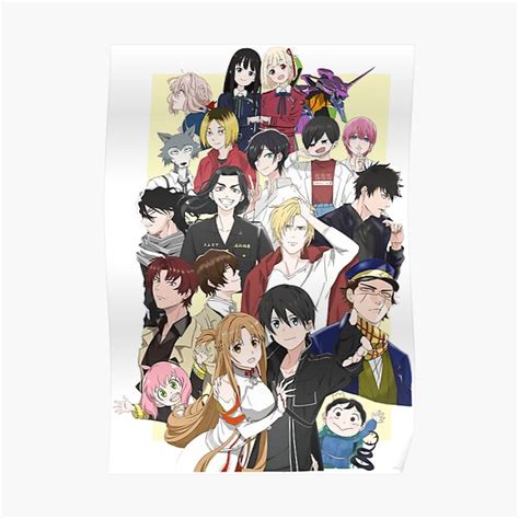 Anime Crossover Poster For Sale By Gibbins Redbubble