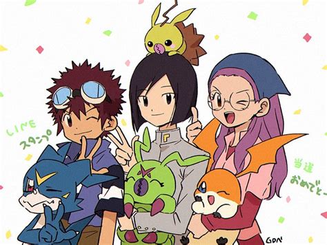 Patamon V Mon Motomiya Daisuke Inoue Miyako Ichijouji Ken And More Digimon And More