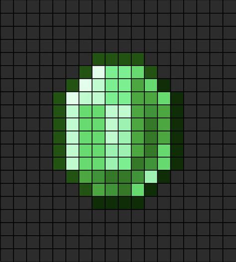 Emerald Pixel Art Detailed Minecraft Items