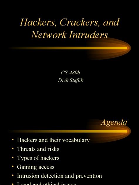 Hackers Crackers And Network Intruders Cs 480b Dick Steflik Pdf