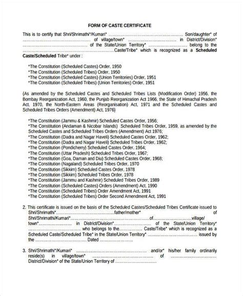 Caste Validity Form For Obc Pdf Download Lasopaworker