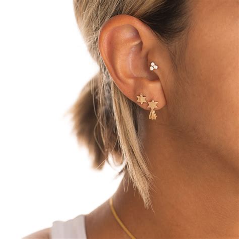 خرید آنلاین گوشواره طلا ستاره دنباله دار هالی گالری پرسته