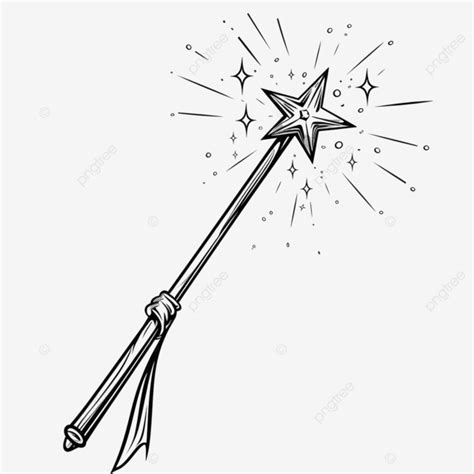 Magician Wand Drawing Magic Wand Lightning Zap Sticker