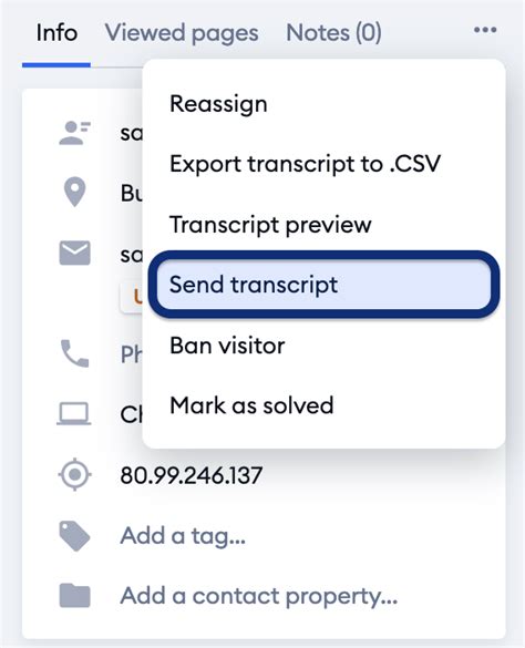 chat transcripts tidio