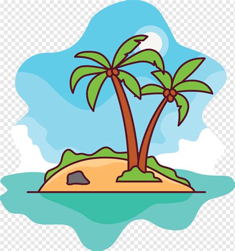 야자수가 있는 무인도 Png Pngwing