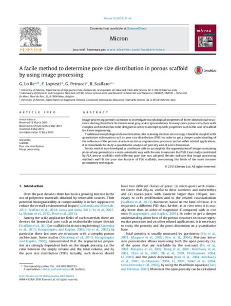 Pdf A Facile Method To Determine Pore Size Distribution In Porous