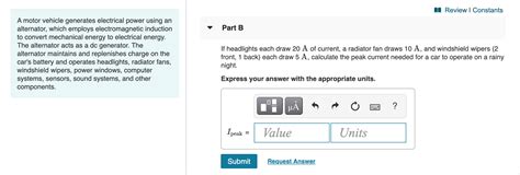 solved review constants part b a motor vehicle generates