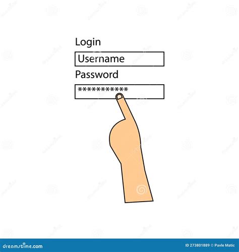 Finger Pressing Password Text Area Stock Illustration Illustration Of Technology Sign 273801889
