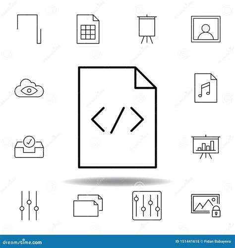 Code Paper Html Sheet Outline Icon Signs And Symbols Can Be Used For Web Logo Mobile App Ui