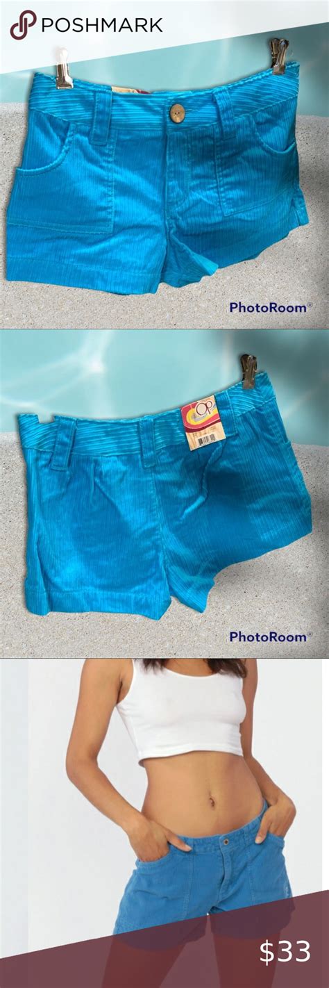 Vtg Op Ocean Pacific Corduroy Board Shorts Aqua Blue Comfortable Blue