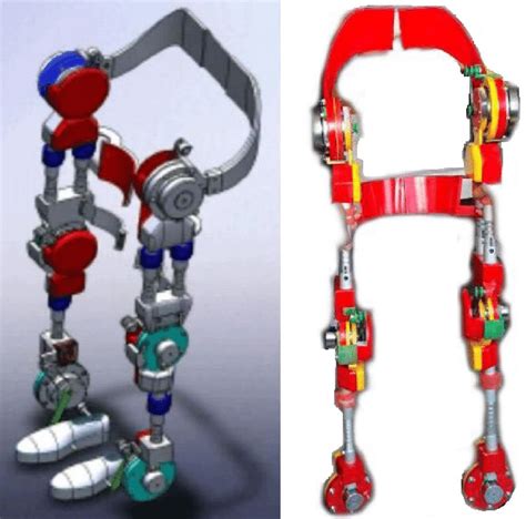 Exoskeleton Cad Model Left And Built Prototype Right The