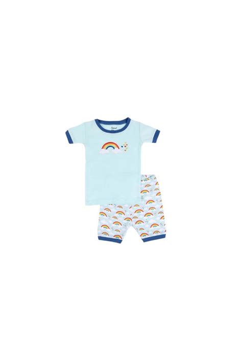 Blue Rainbow Pjs Short Set Arinsolangeathome