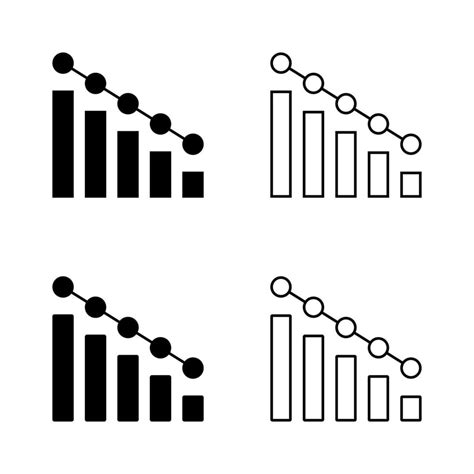 Decrease Bar Chart Icon Set Market Crash Concept 51125817 Vector Art